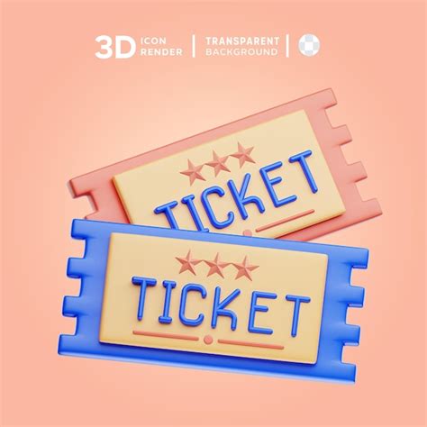 Premium PSD Ticket 3d Illustration Rendering