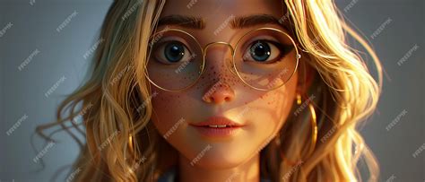 Premium Photo 3d Cartoon Style Cute Girl In Clean Background