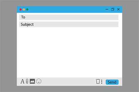 전자 메일 인터페이스 웹 브라우저 창입니다 앱 인터페이스 템플릿입니다 벡터 격리 된 그림입니다 스톡 이미지 Eps 10 알림 아이콘에 대한 스톡 벡터 아트 및 기타 이미지