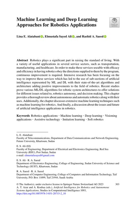 Pdf Machine Learning And Deep Learning Approaches For Robotics Applications