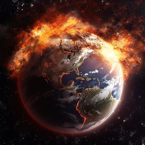 Premium Photo Burning Earth On Fire Global Warming And Protect Earth