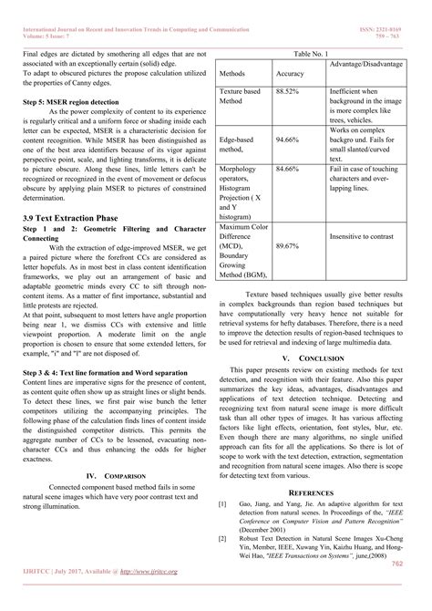 Analysis And Comparison Of Various Methods For Text Detection From Images Using Mser Algorithm