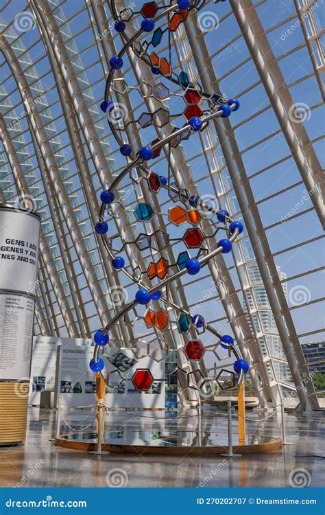Giant Structure Representing The Helical Shape Of Dna Editorial