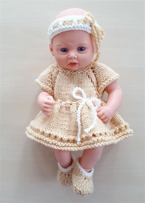 KNITTING PATTERN PDF Beige Outfit For Baby Doll Folksy