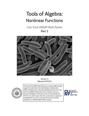 Fillable Online Tools Of Algebra Nonlinear Functions Part Working Version Fax Email Print