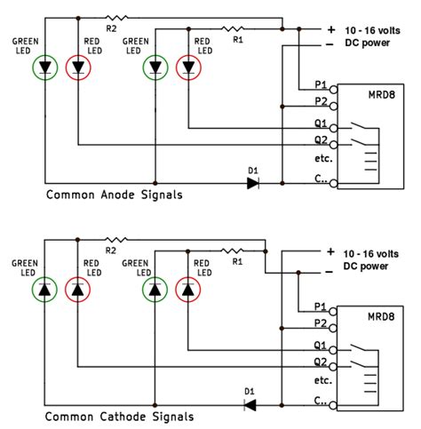 Simple Red Green Led Model Train Signal Circuit