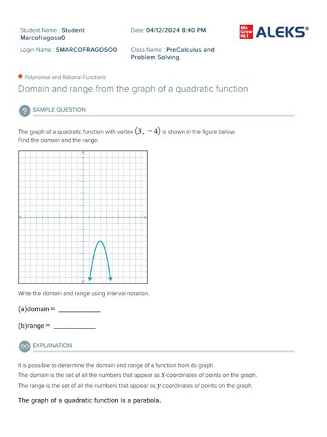 8 Polynomial And Rational Functions Domain And Range From The Graph