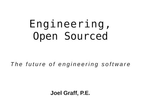 Pdf Engineering Open Sourced Free And Open Software · About Me