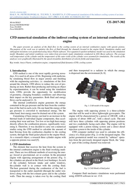 Pdf Cfd Numerical Simulation Of The Indirect Cooling System Of An Internal Combustion Engine