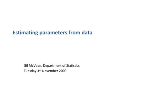 ppt estimating parameters from data powerpoint presentation free