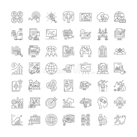 Hitech Business Linear Icons Signs Symbols Vector Line Illustration