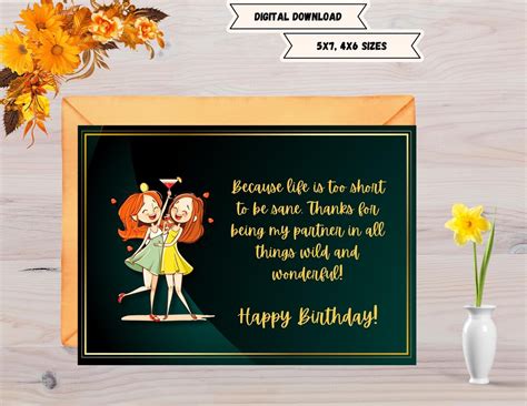 Happy Birthday Partner In Crime Friend Bestie Soul Sisters Fun