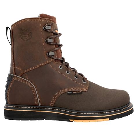 Shop Brown Mens Georgia Boots 8 Inch Amp Lt Lace Up Work Boots Shoebacca