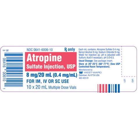 Atropine Sulfate 0 4gm Ml Rx Products