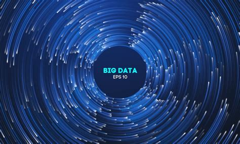 Circular Data Swirl On Dark Blue Technology Vector Image