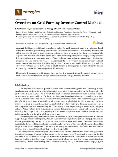 Overview On Grid Forming Inverter Contro Pdf Power Inverter Oscillation