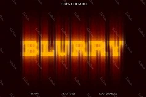 Blurry Text Style Effect Photoshop Premium Psd File