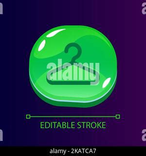 Clothes Hanger Glossy Ui Button With Pixelated Color Icon Stock Vector Image Art Alamy