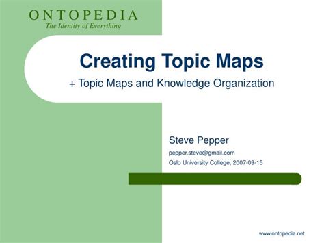 PPT Creating Topic Maps Topic Maps And Knowledge Organization PowerPoint Presentation ID