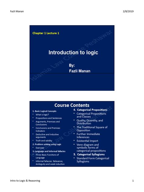 Logic And Reasoning Slides Pdf Argument Logic