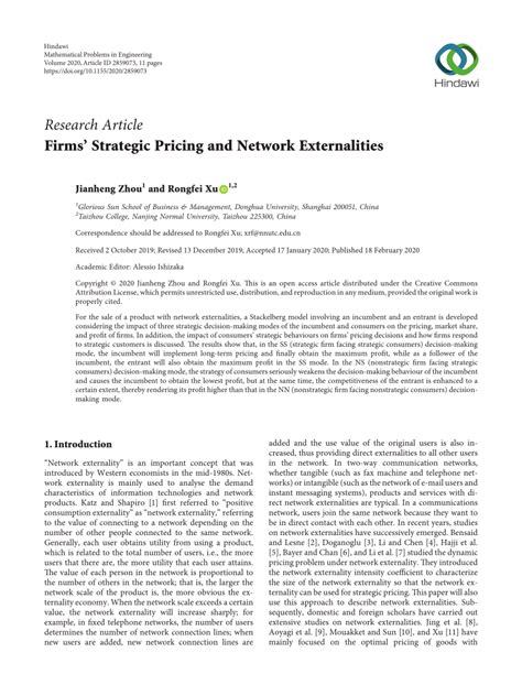 Pdf Firms Strategic Pricing And Network Externalities