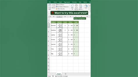 Excel Spin Button Magic Trick🔥🔥 Excel Exceltips Exceltricks Exceltricks Exceltutorial Youtube