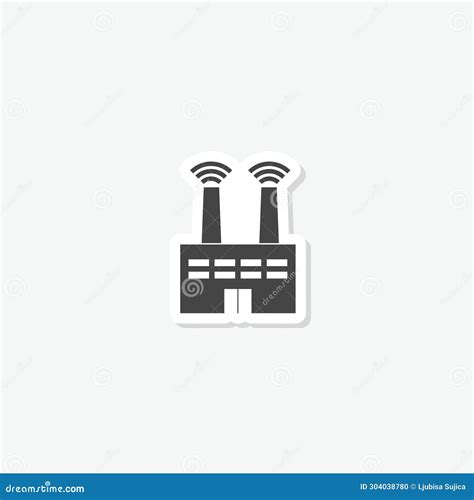 Smart Factory Icon Sticker Isolated On Gray Background Stock Illustration Illustration Of