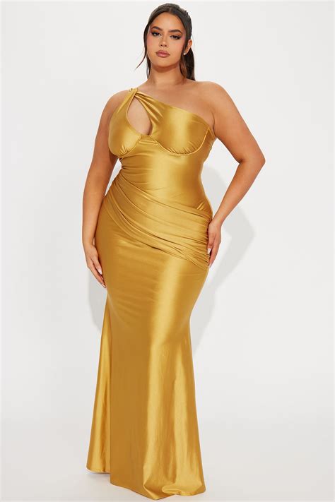 As You Know It Maxi Dress Gold Fashion Nova