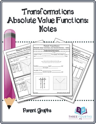 Transformations Absolute Value Functions Scaffolded Notes Teaching