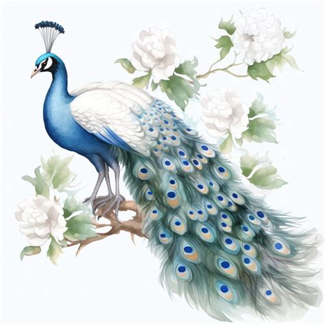Premium Ai Image Beautiful White Peacocks Feather Clipart Illustration