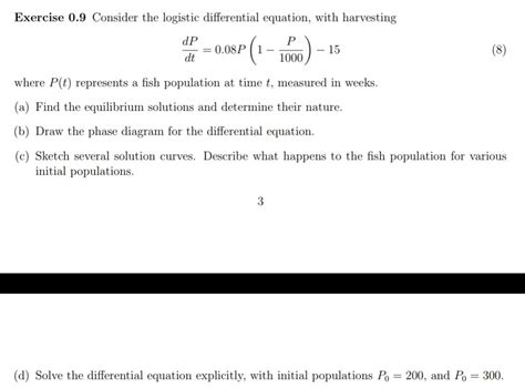 Solved Exercise Consider The Logistic Differential Chegg