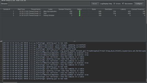 Jmeter Shows Result But The Result Is Not Visible In Log Debug