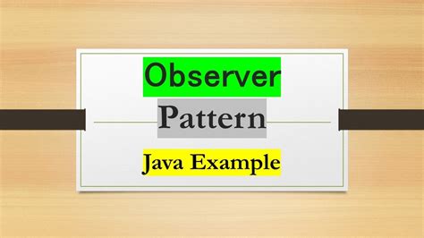 Observer Pattern In Java With Example Youtube