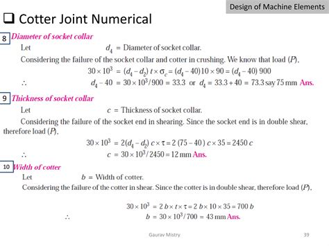 DME Intro And Design Of Cotter Joint May PDF