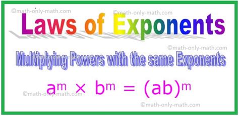 Multiplying Powers With The Same Exponents Exponent Rules Exponents Exponent Rules Word