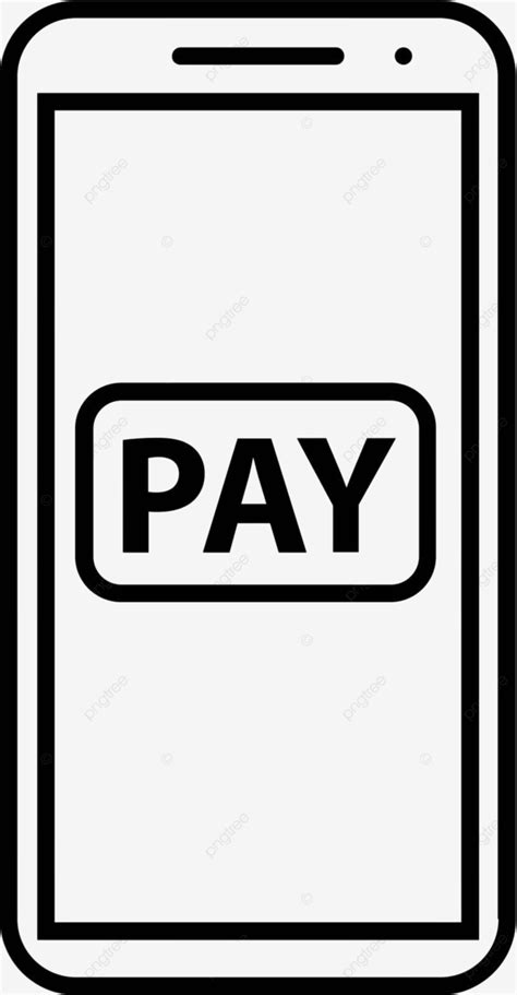 Mobile Payment Icon In Thin Outline Design E Wallet Icons Vector