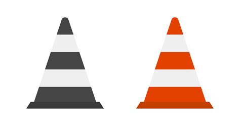 Flat Design Traffic Cone Icon Set Road Cones Tools For Road Control