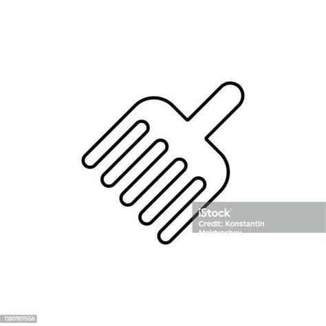 빗 아이콘을 참조하십시오 Ui 및 Ux 웹 사이트 또는 모바일 응용 프로그램에 대한 간단한 얇은 라인 뷰티 아이콘의 개요 일러스트 가위에 대한 스톡 벡터 아트 및 기타