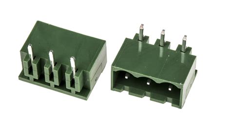 Rs Pro 5 08mm Pitch 3 Way Pluggable Terminal Block Header Through