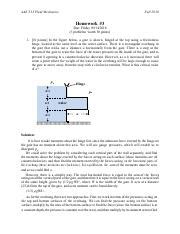 HW AAE F Solutions Pdf AAE Fluid Mechanics Fall Homework Due Friday
