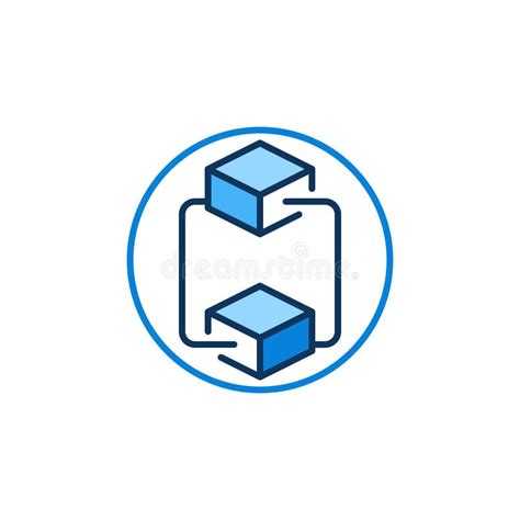 Geometric Blockchain Cryptocurrency Technology In Circle Vector Blue
