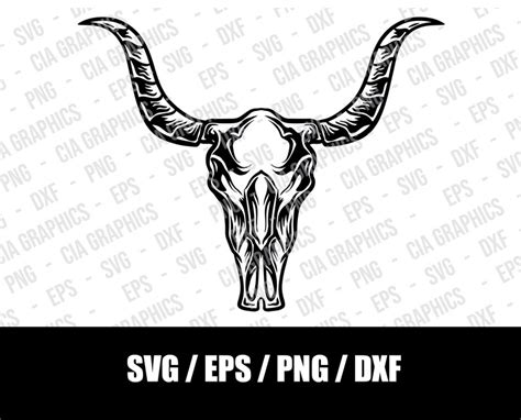 Bull Skull Svg Longhorn Skull Svg Longhorn Png Longhorn Clipart