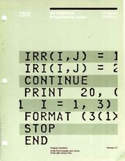 Ibm 370 Fortran SC26 4118 0 VS FORTRAN Programming Guide Rel 4 Oct84 Free Download