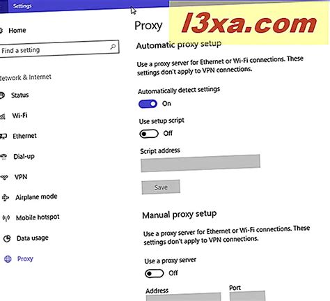 Como configurar as configurações do servidor proxy no Windows 10
