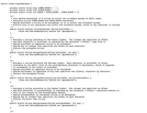 solved public class cryptomanager { private static final