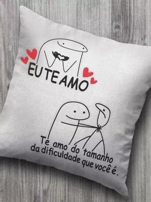 Almofada Decorativa Dia Dos Namorado Meme Flork Te Amo Mesmo