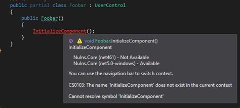 Net InitializeComponent Does Not Exist Multi Targeted Project 4