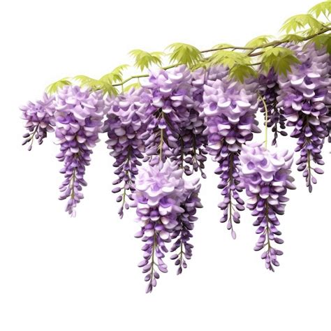 Premium Photo Wisteria On White Background