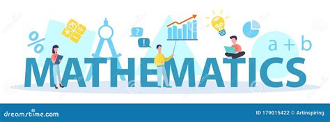 Math School Subject Typographic Header Concept Learning Stock Vector