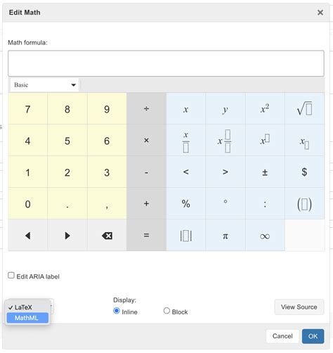 Inserting MathML Into A Question Using The Rich Text Toolbar S Math
